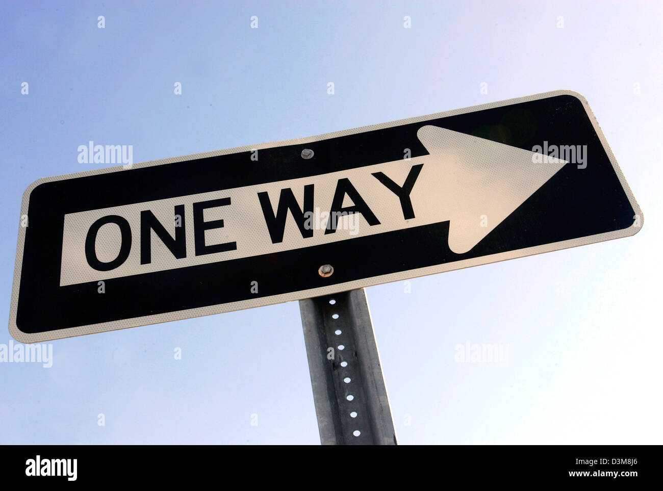 (dpa) - The picture shows a traffic sign reading 'One Way' in South ...