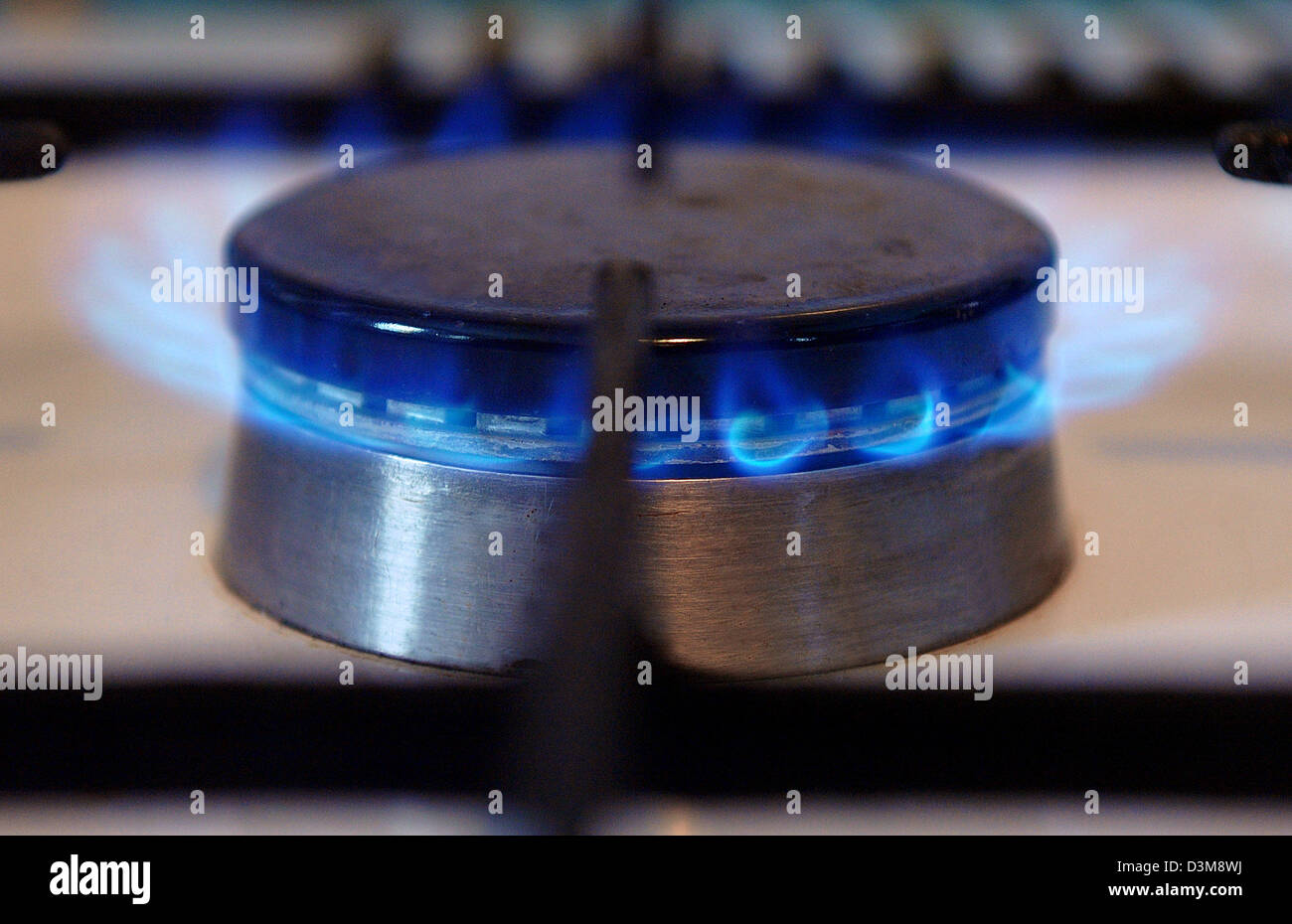 (dpa) - The picture shows an ignited gas stoven in Berlin, Germany ...