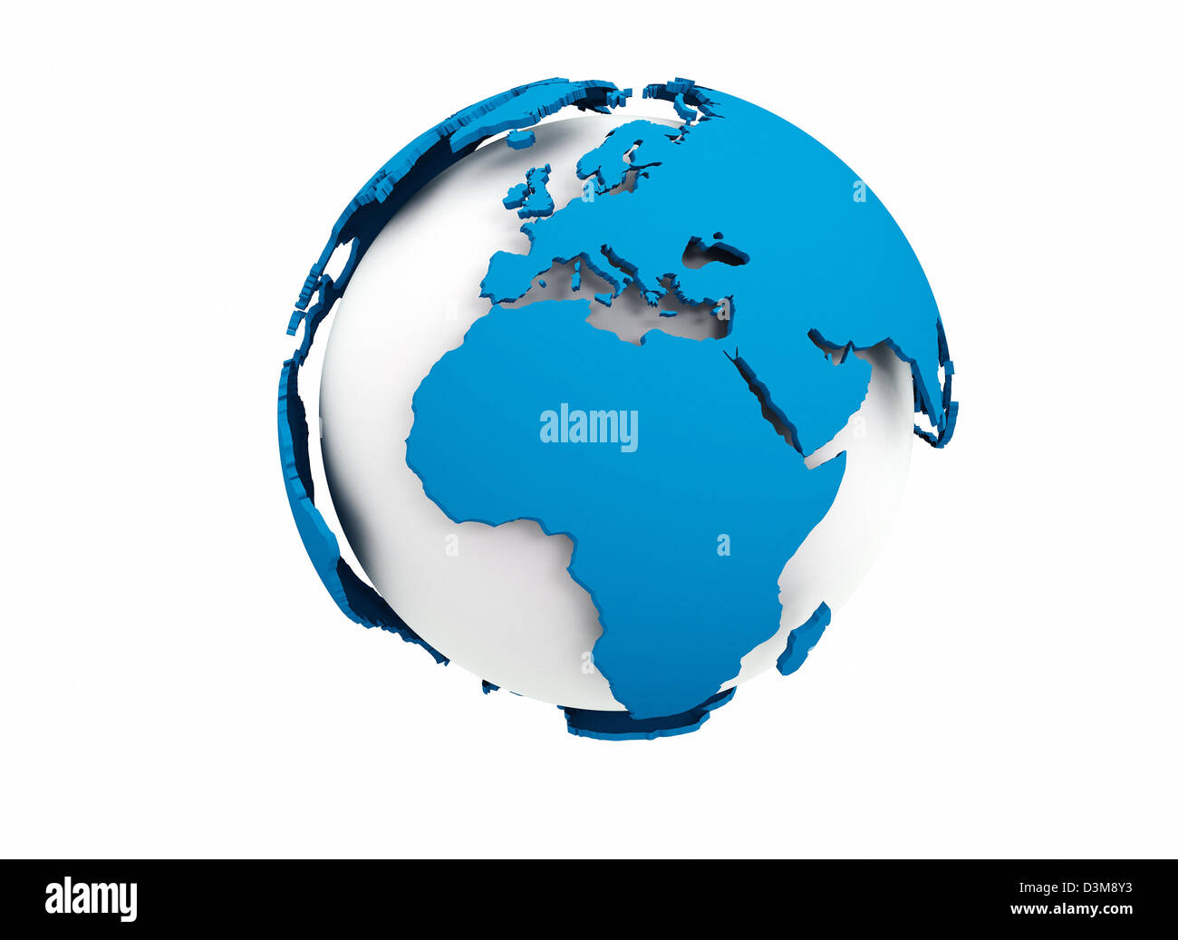 WORLD MAP 3D ISOLATED ON WHITE Stock Photo - Alamy