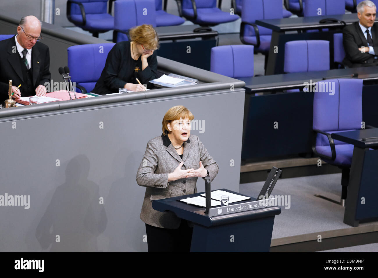 Berlin, 21th february, 2013. Angela has giving Government Statement at ...