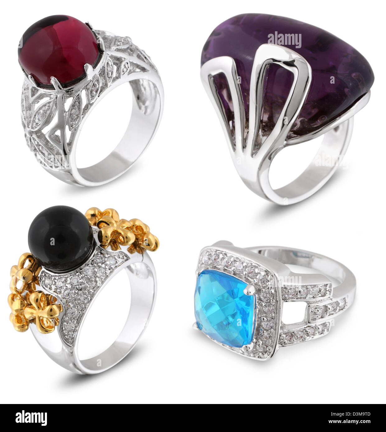 Ring with gems Cut Out Stock Images & Pictures - Alamy