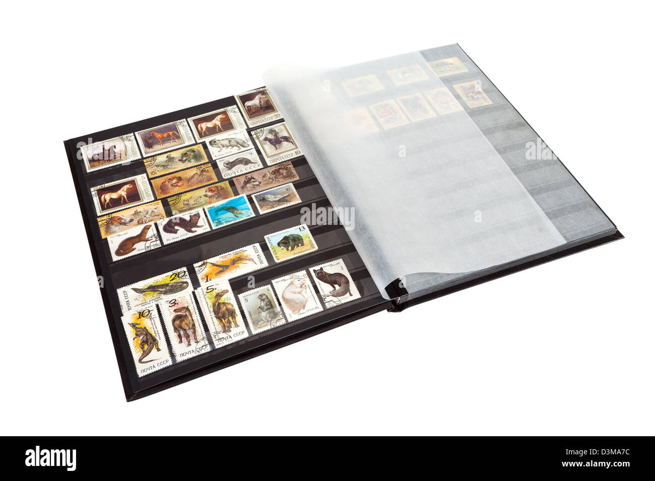 Stamp album isolated on white background Stock Photo - Alamy