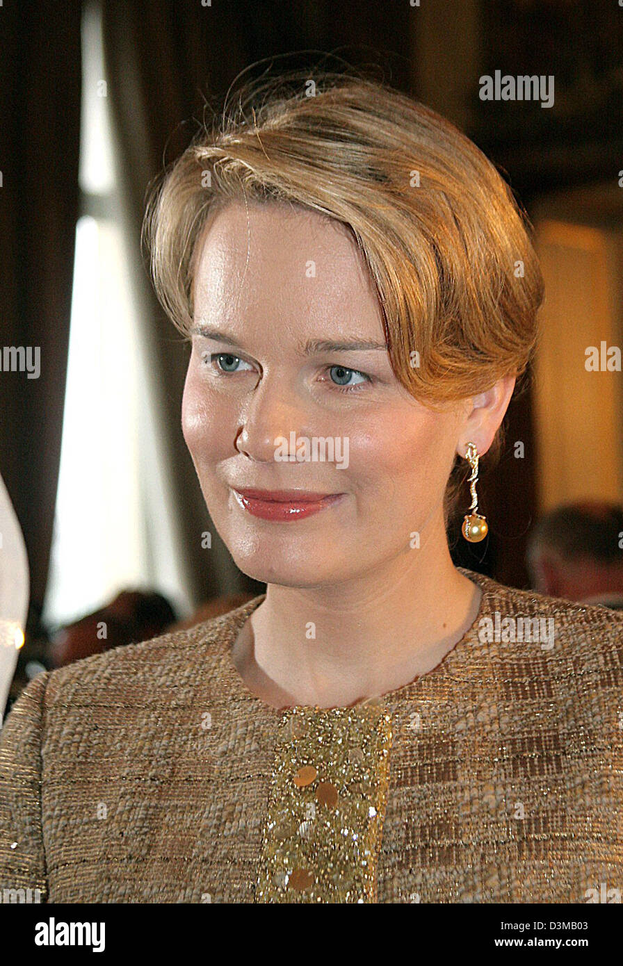 (dpa) - Crown princess Mathilde of Belgium is pictured at the reception ...