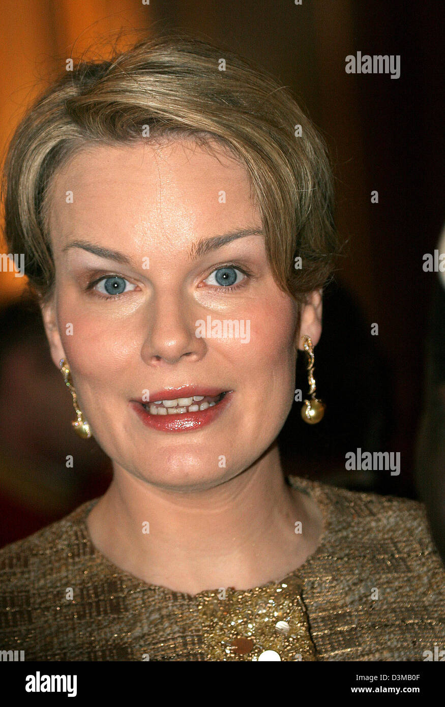 (dpa) - Crown princess Mathilde of Belgium is pictured at the reception ...