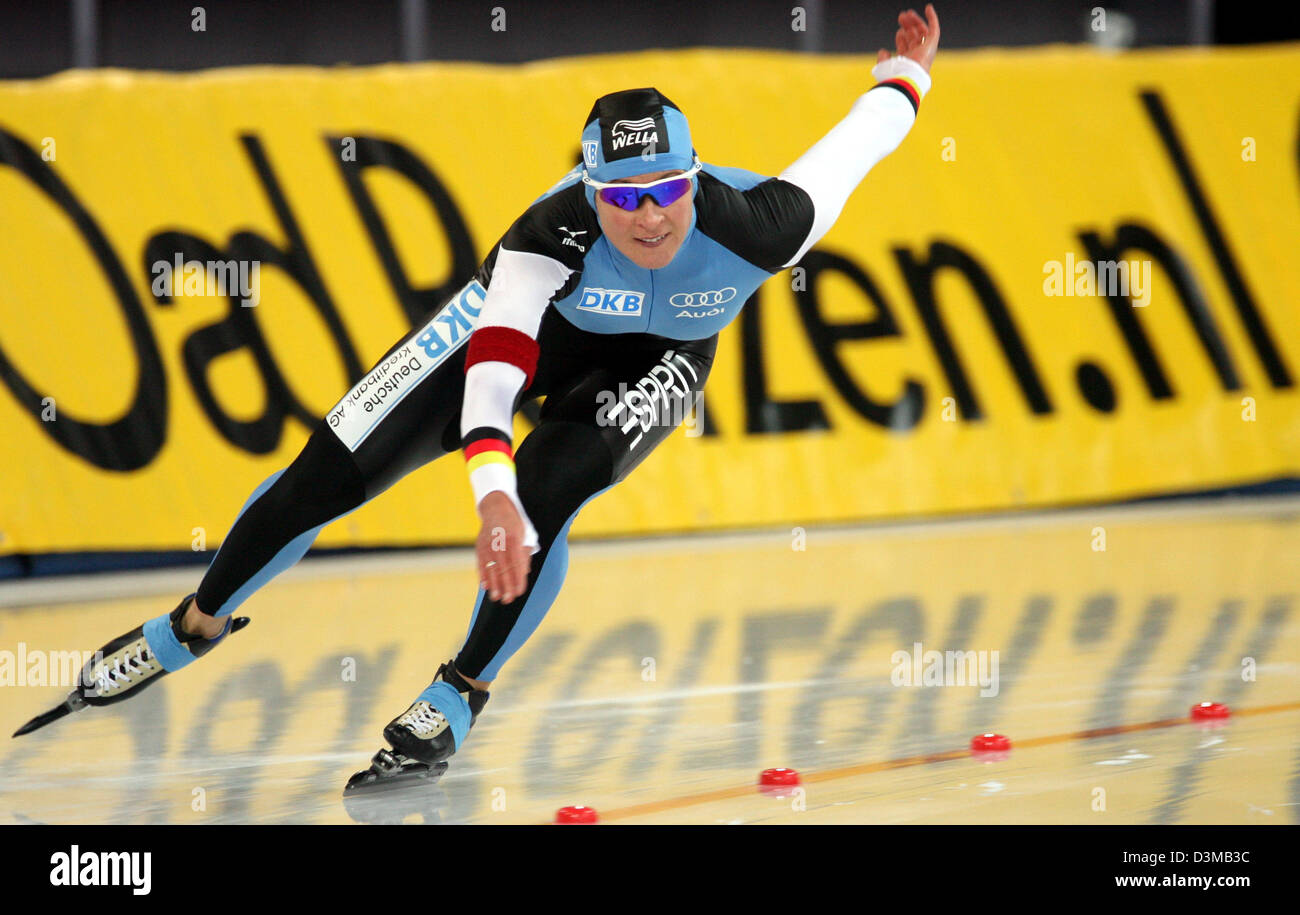 German speed skater Claudia Pechstein pictured during the 500m race at ...