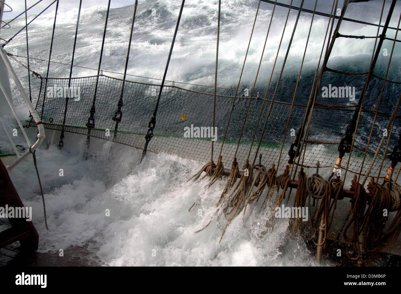 The picture shows the 'Alexander von Humboldt' wind-jammer in waves up ...