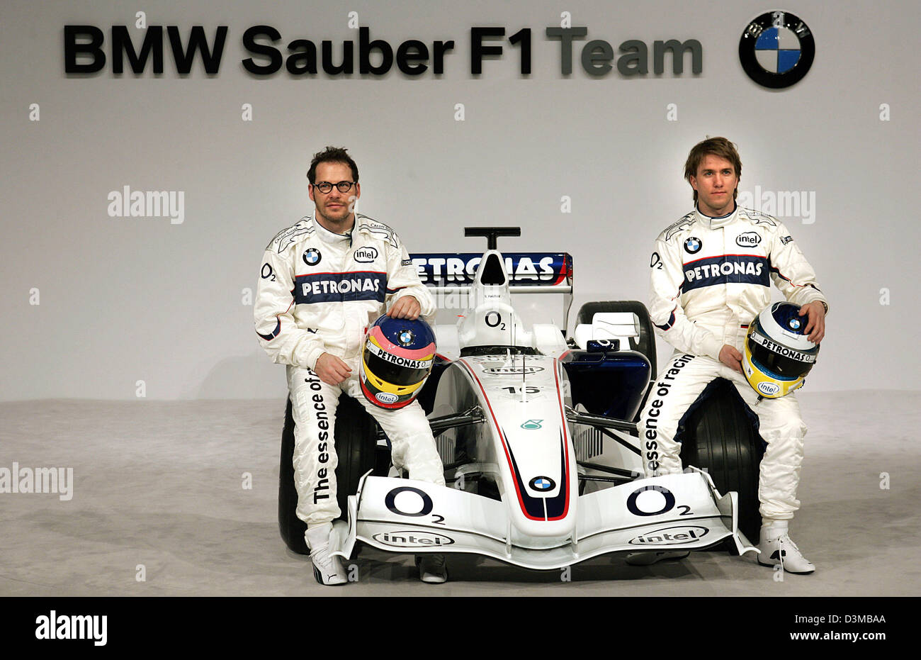German Formula One pilot Nick Heidfeld (R) and his Canadian team mate ...