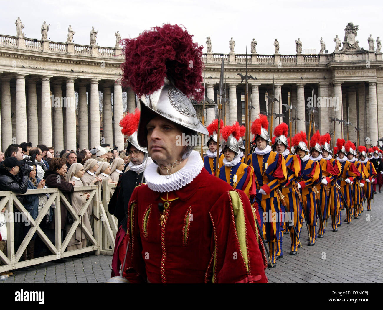 Members of the 110 men strong Swiss Guard pictured during the ...
