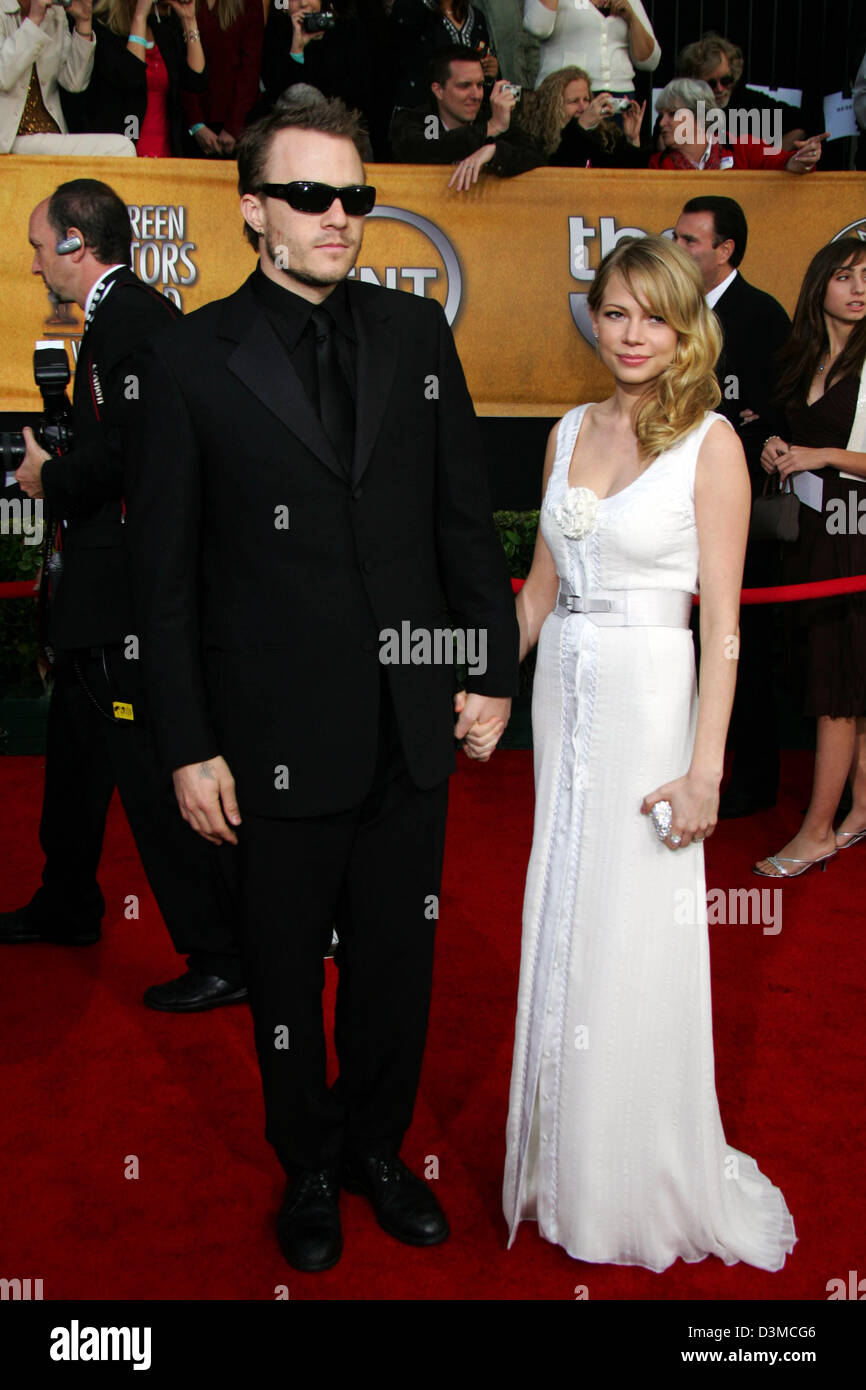 Australian actor Heath Ledger and his fiancee Michelle Williams arrive ...