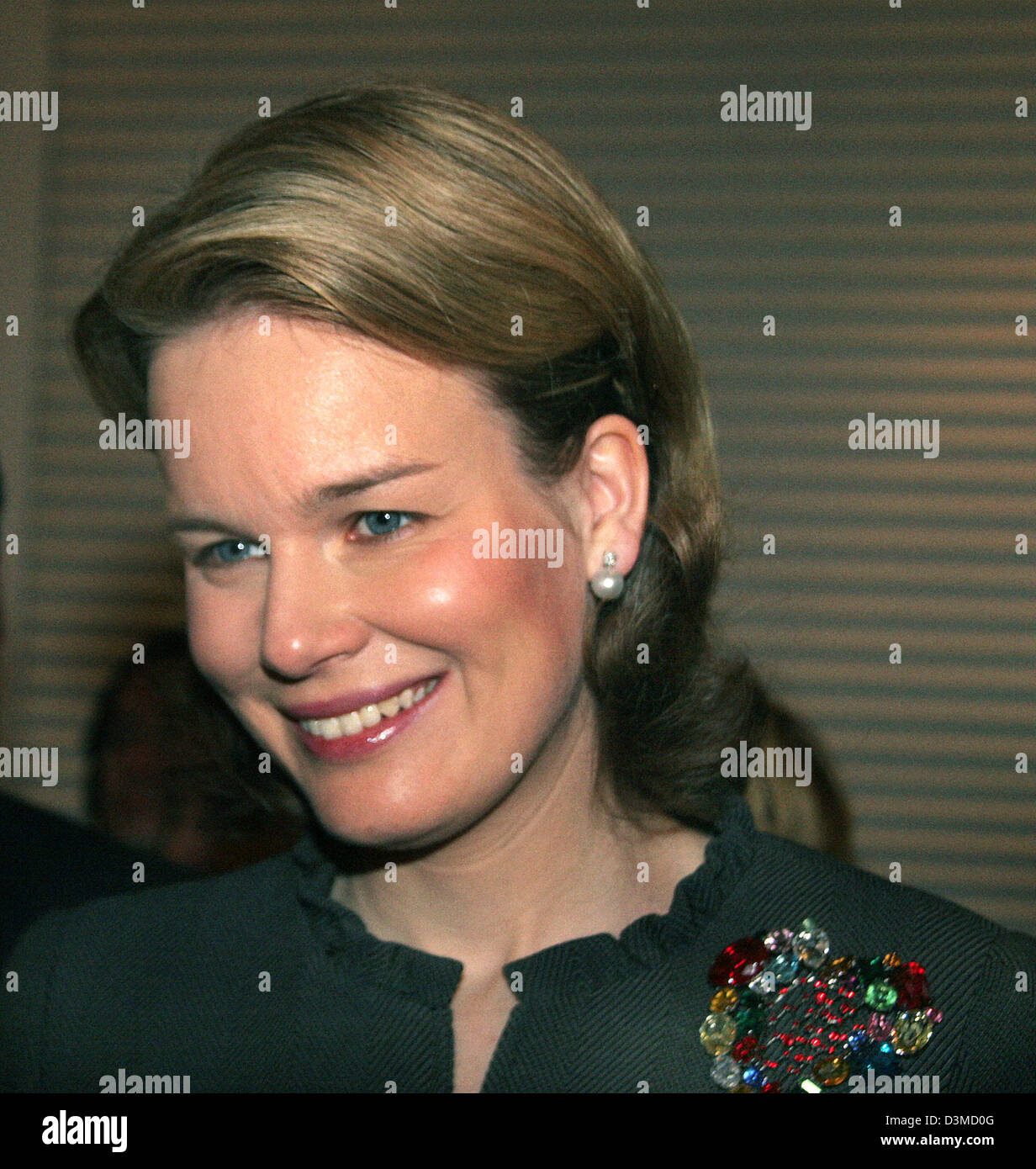 The picture shows Princess Mathilde of Belgium during her visit at the ...