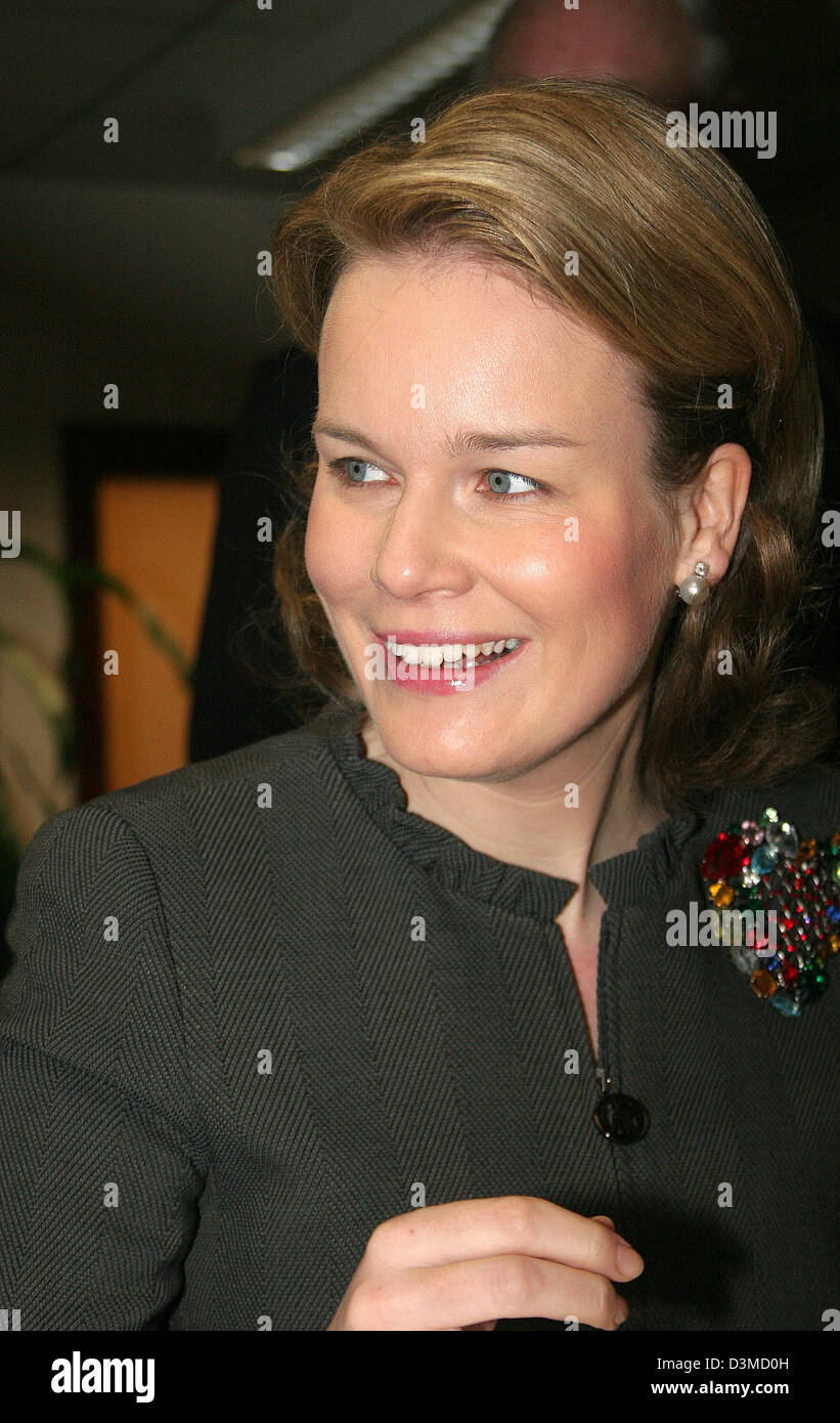 The picture shows Princess Mathilde of Belgium during her visit at the ...