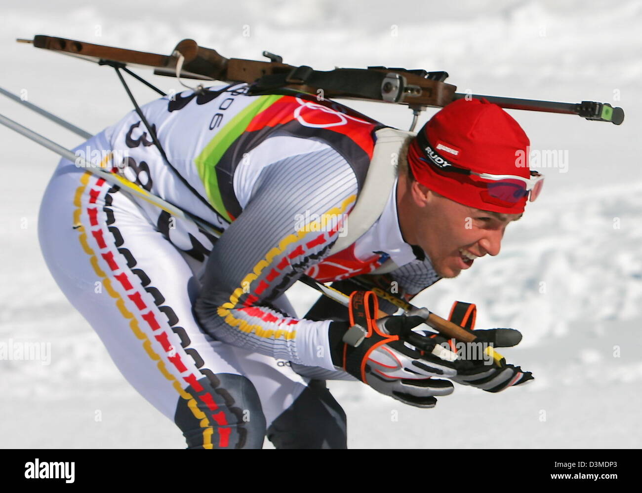 German biathlete Michael Greis in action in the men's biathlon heat ...