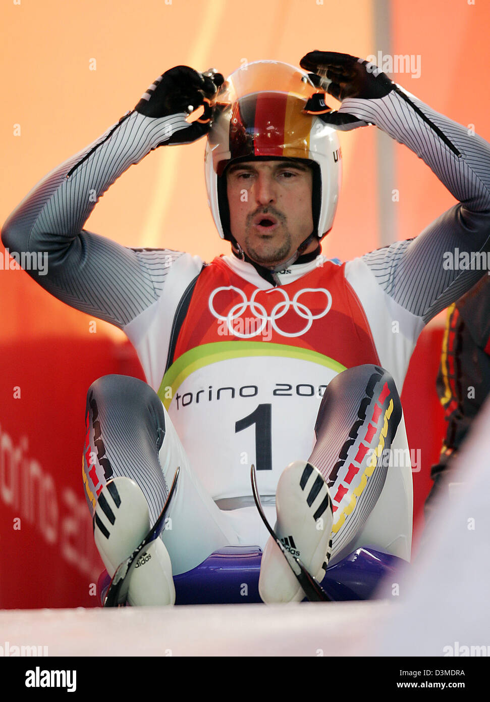 German triple gold medal winner Georg Hackl prepares his start at the ...