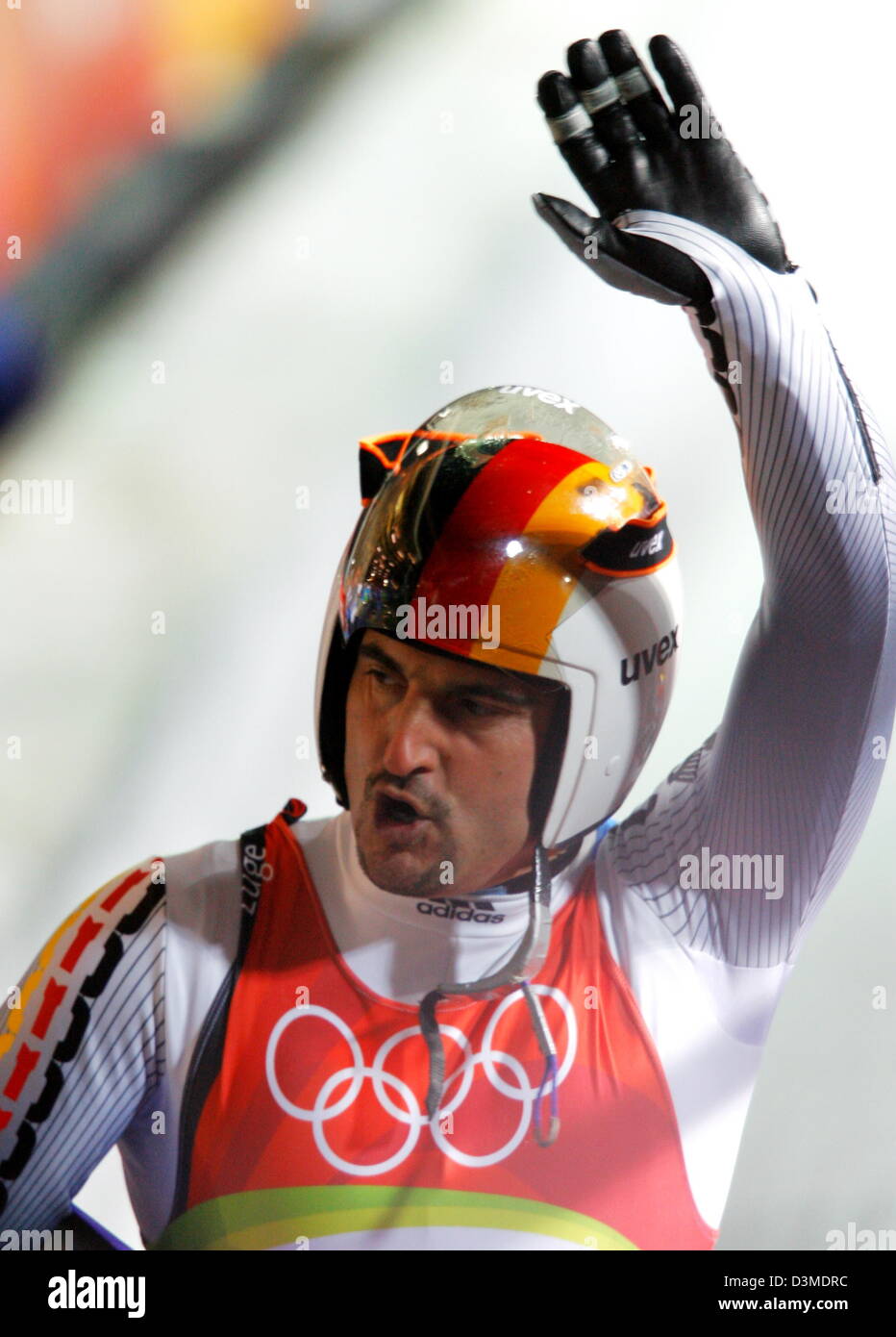 German triple gold medal winner Georg Hackl waves after his second run ...