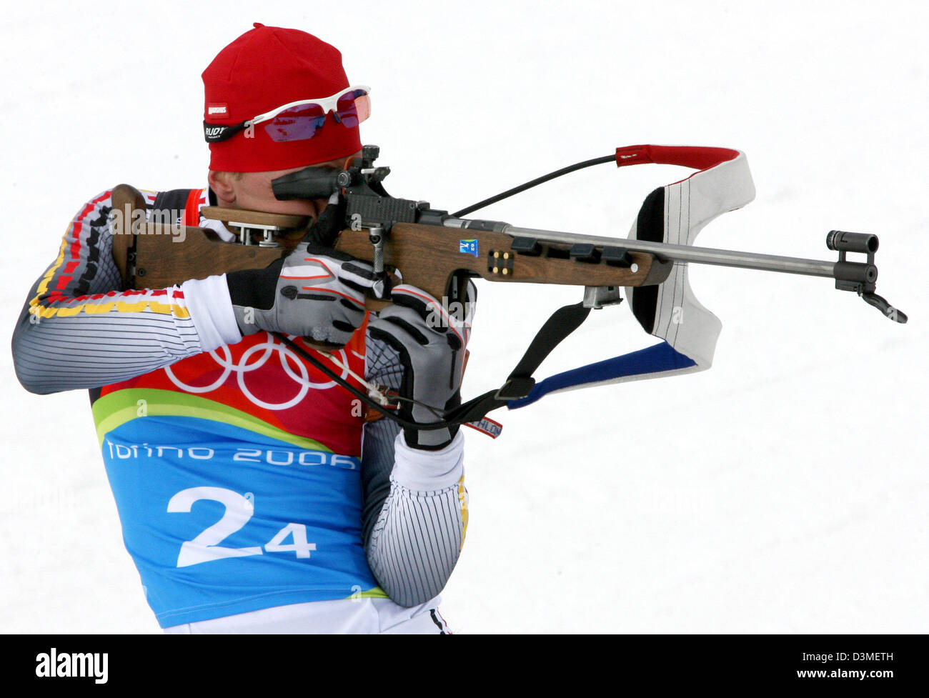 German biathlete Michael Greis pictured at the shooting during the Men ...