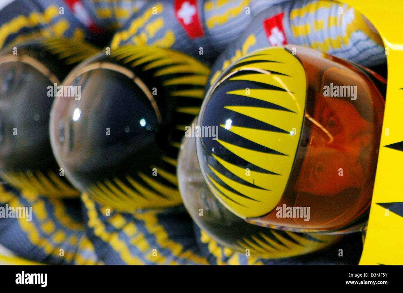 Swiss bobsleigher Ivo Ruegg (R) and his team (from R) Andi Gees, Roman ...