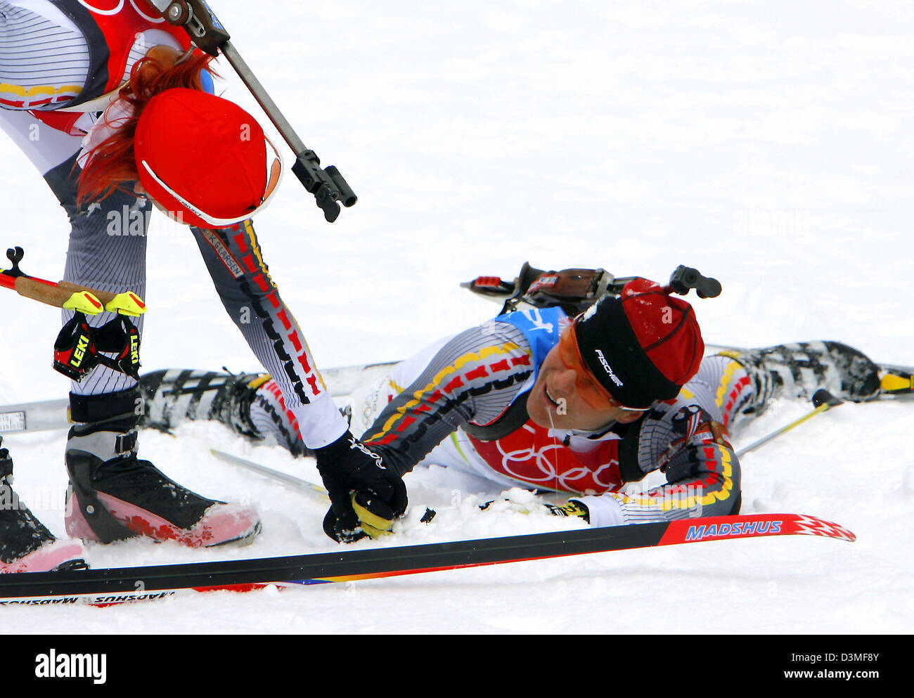 Sports spo biathlon lying congratulating italy hi-res stock photography ...