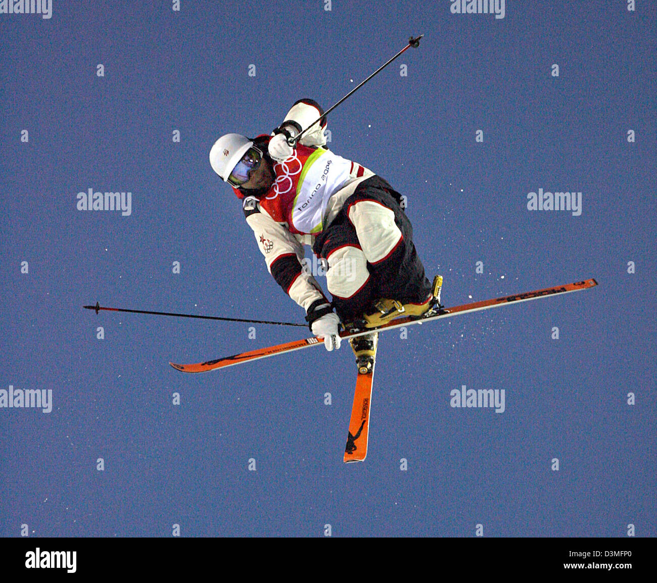 US American Freestyler Toby Dawson jumps at the Olympic Men's mogul ...