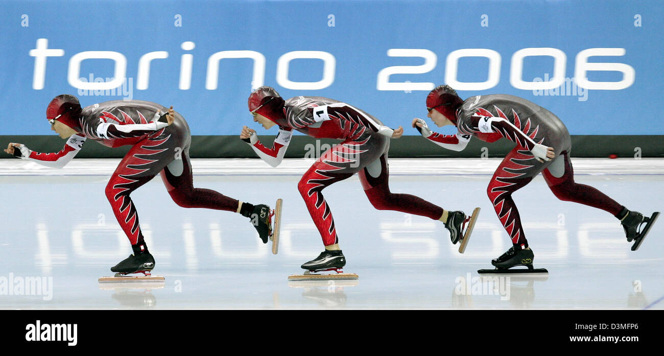 The Canadian women's speed skating team ,(L-R) Cindy Klassen, Kristina ...