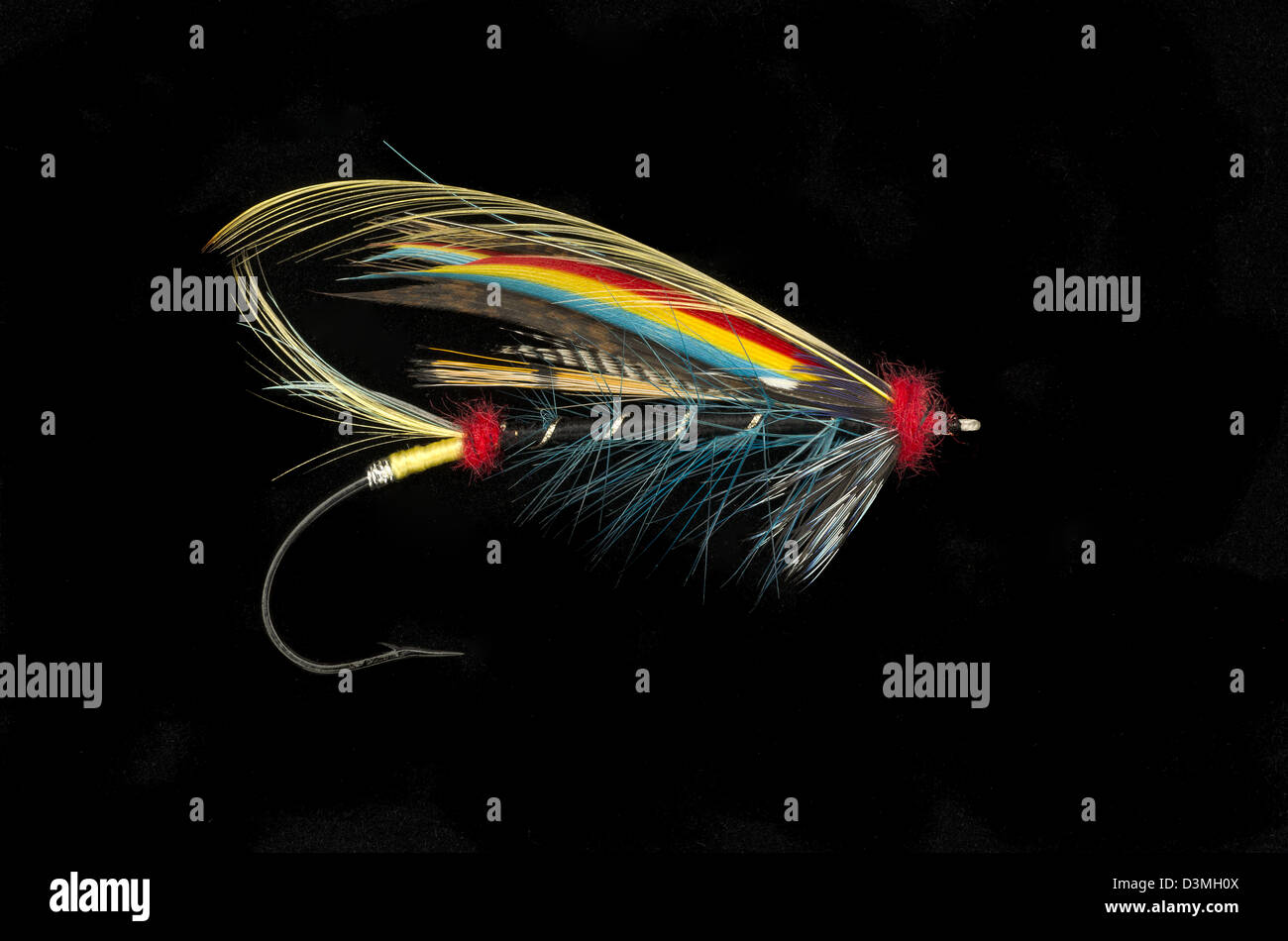 Classic Salmon Fly The Black Doctor Stock Photo - Alamy