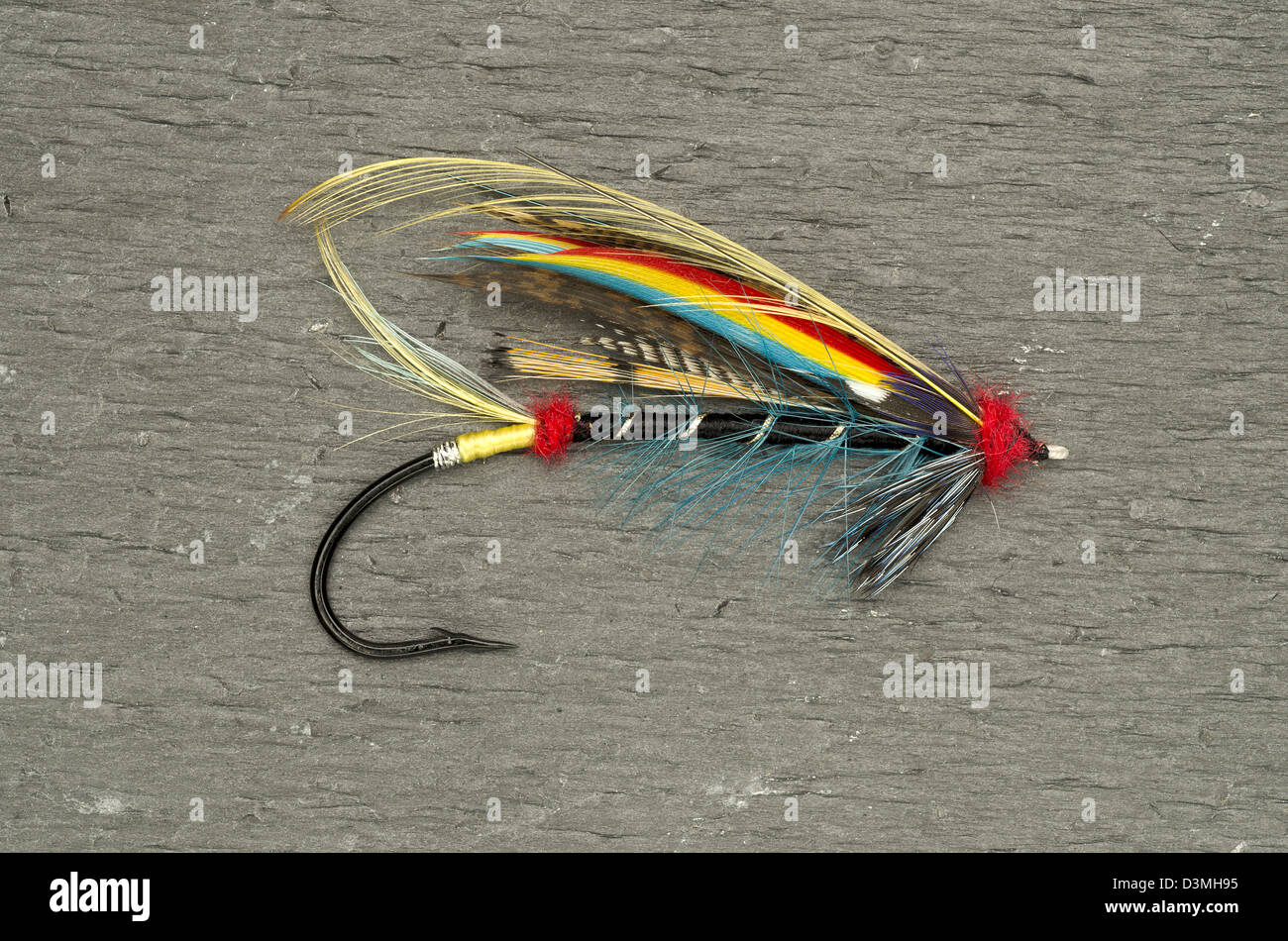 Classic Salmon Fly The Black Doctor Stock Photo - Alamy