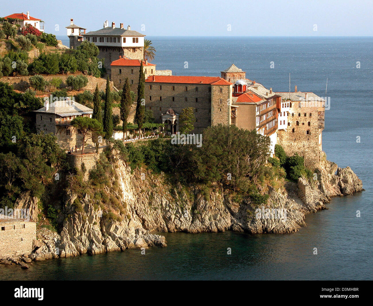 (dpa file) - The picture shows the monastery of Grigoriou in the ...