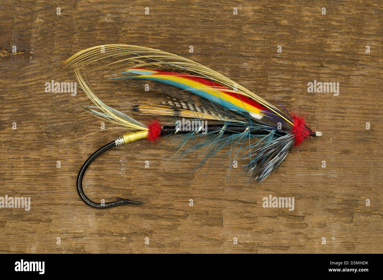 Classic Salmon Fly The Black Doctor Stock Photo - Alamy