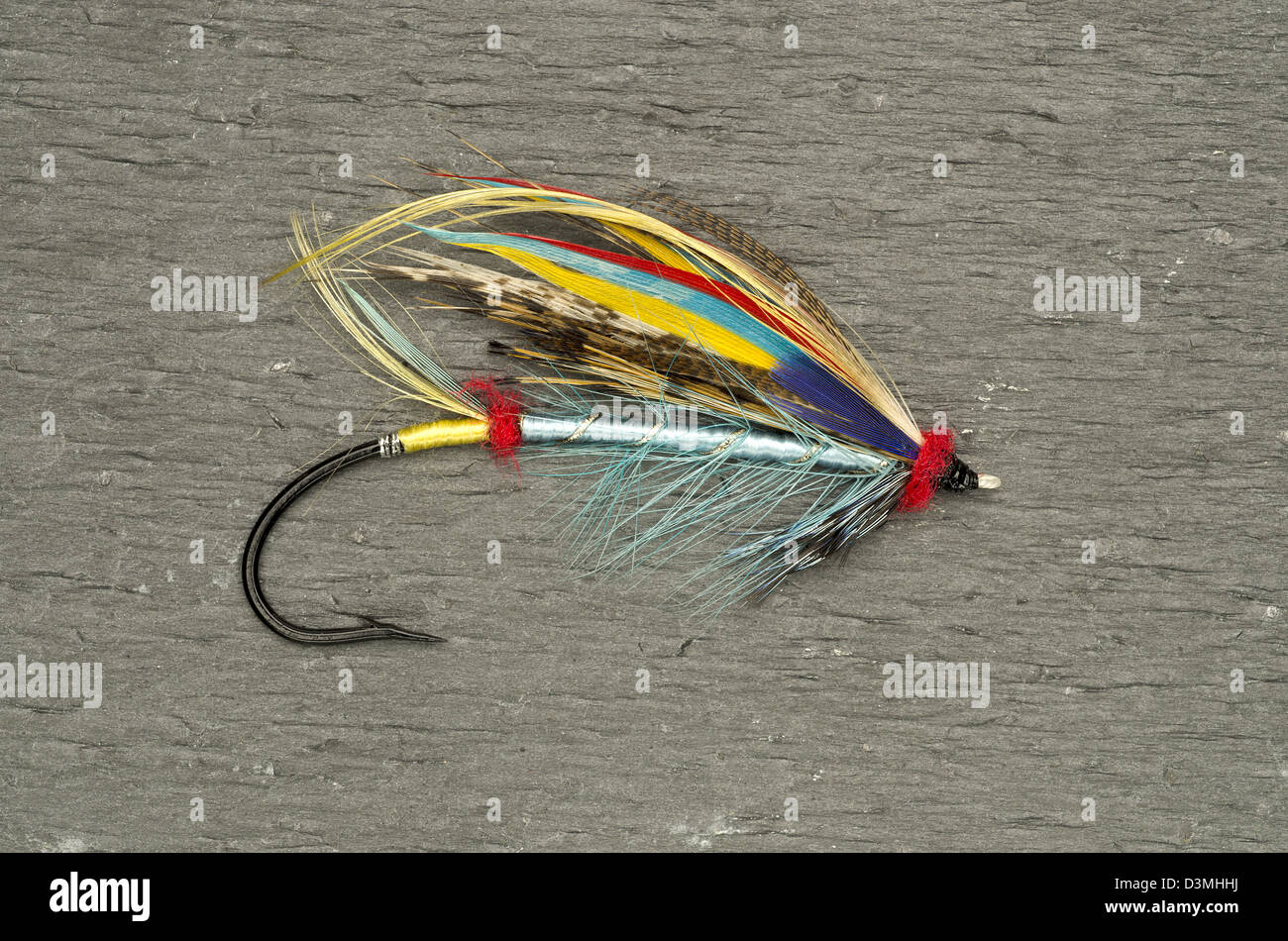 Classic Salmon Fly The Blue Doctor Stock Photo - Alamy
