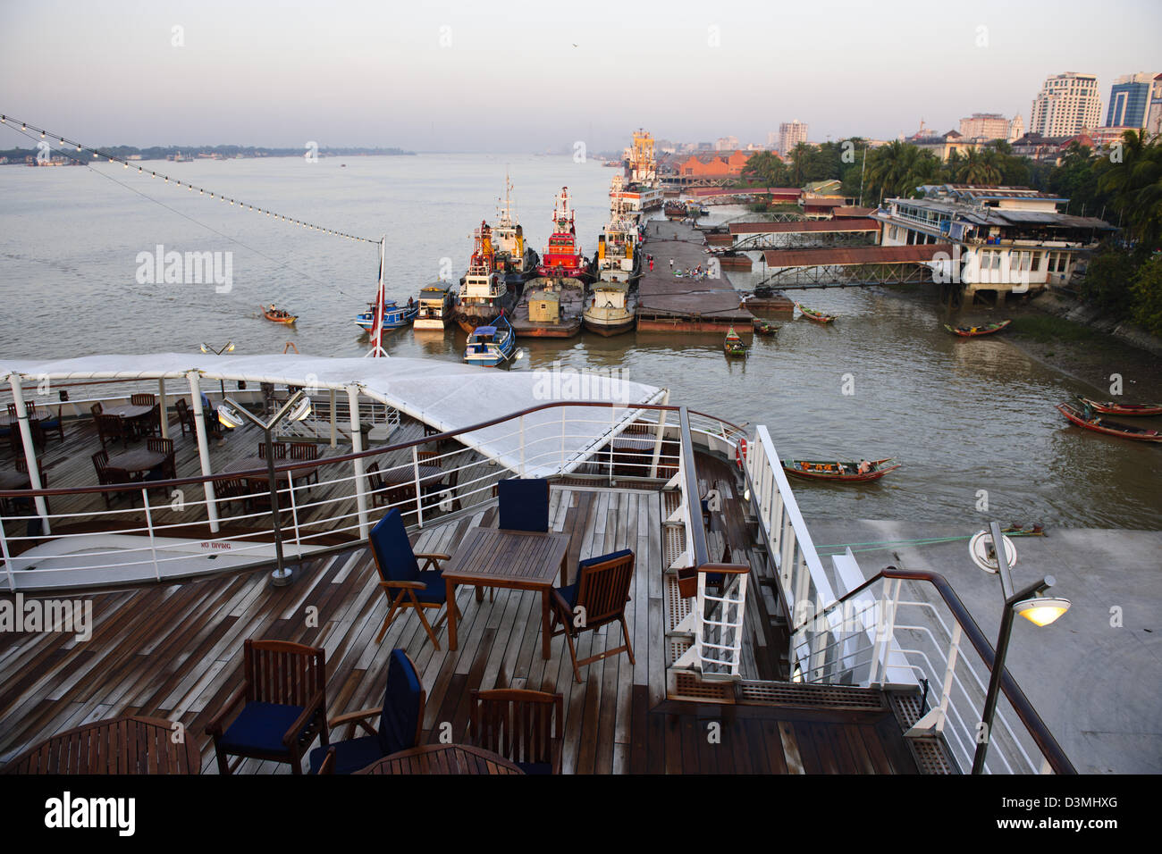 Irrawaddy River,Dawn,Yangon River Port,Ships at Anchor,Commuting River ...