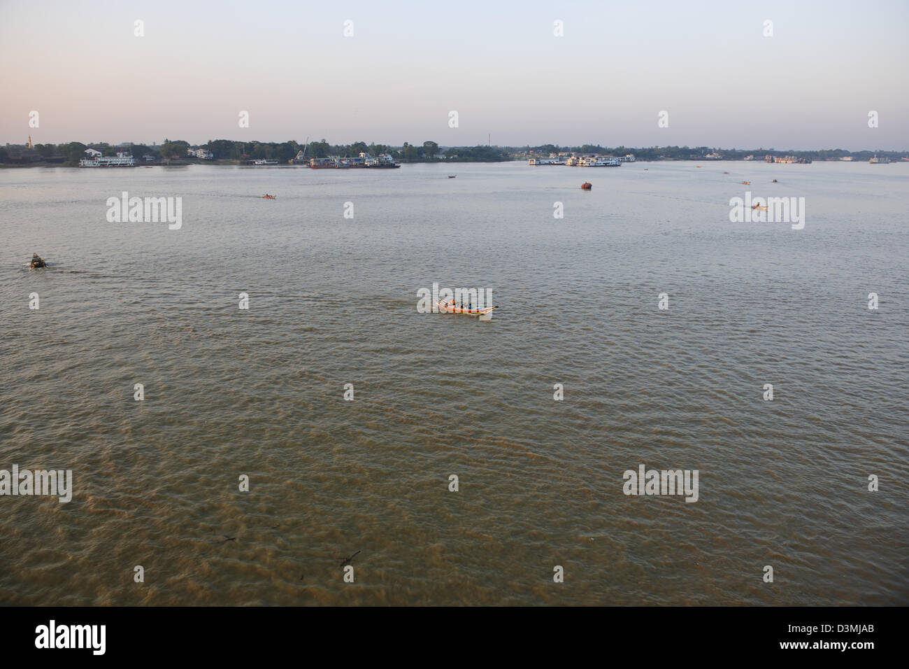 Irrawaddy River,Dawn,Yangon River Port,Ships at Anchor,Commuting River ...