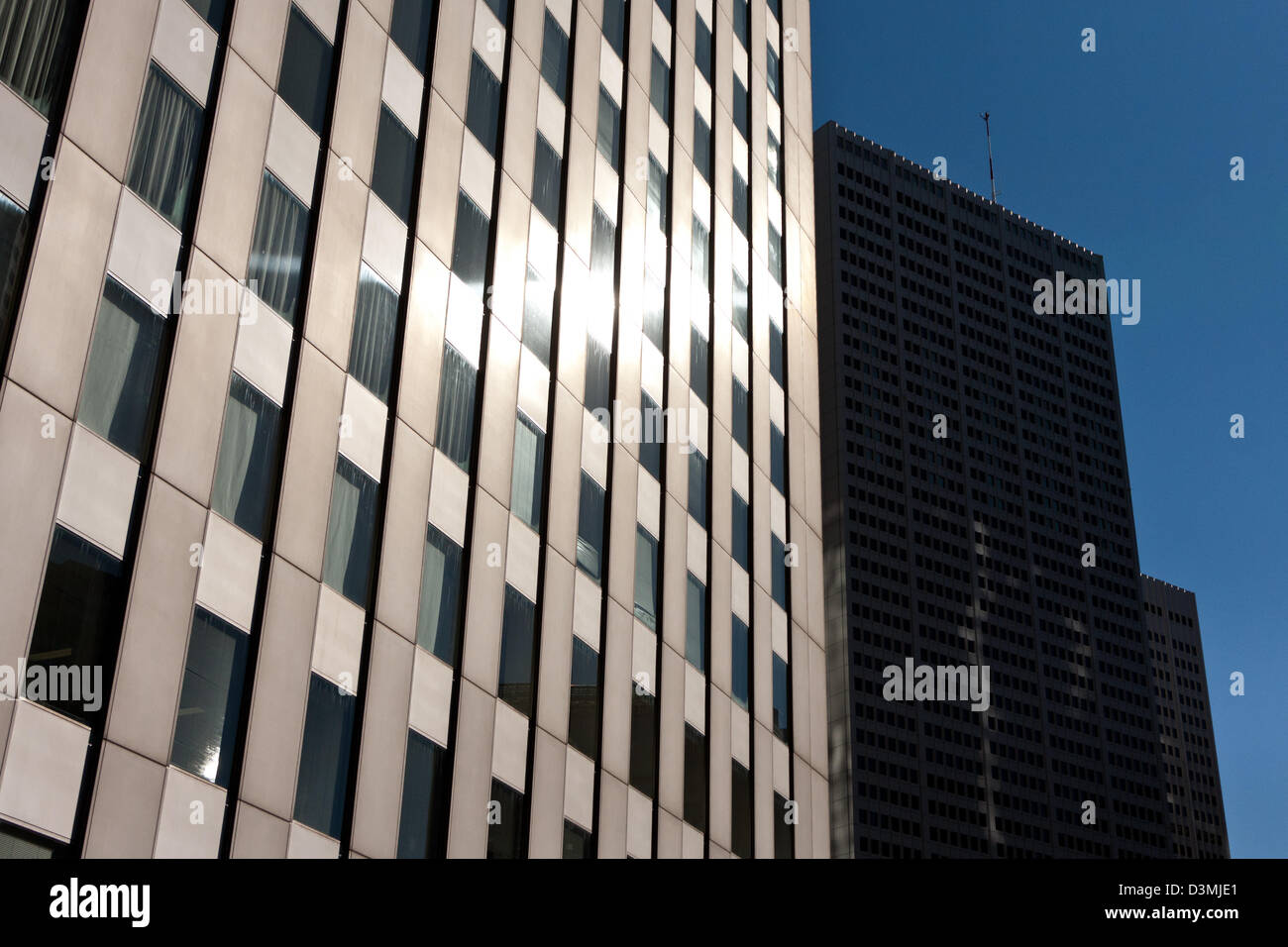 Light shining on office tower windows. Shinjuku, Tokyo Japan Stock ...