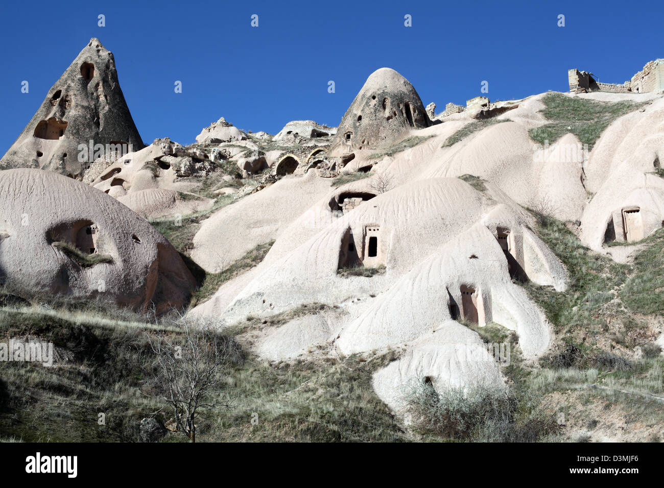 Rock caves near Goreme, Cappadocia, Anatolia, Turkey Stock Photo - Alamy