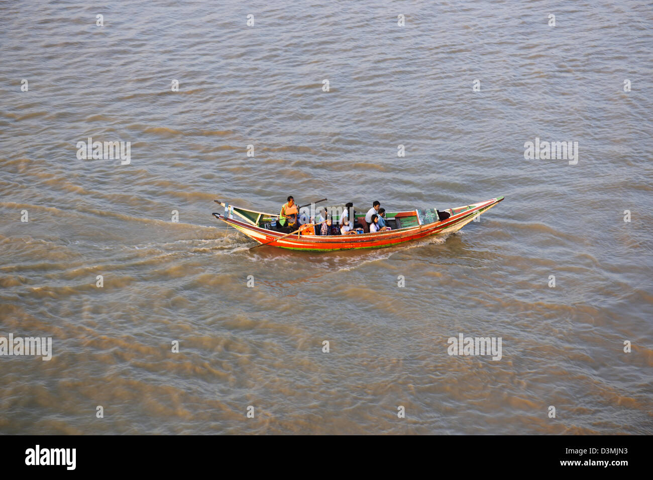 Irrawaddy River,Dawn,Yangon River Port,Ships at Anchor,Commuting River ...