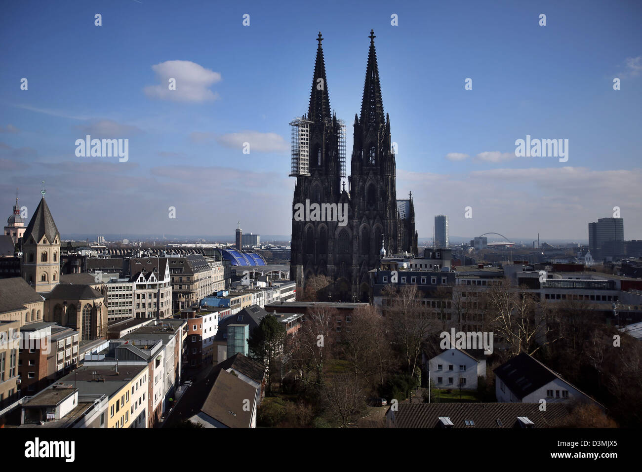 A view of the city centre and the Cologne Cathedral in Cologne, Germany ...