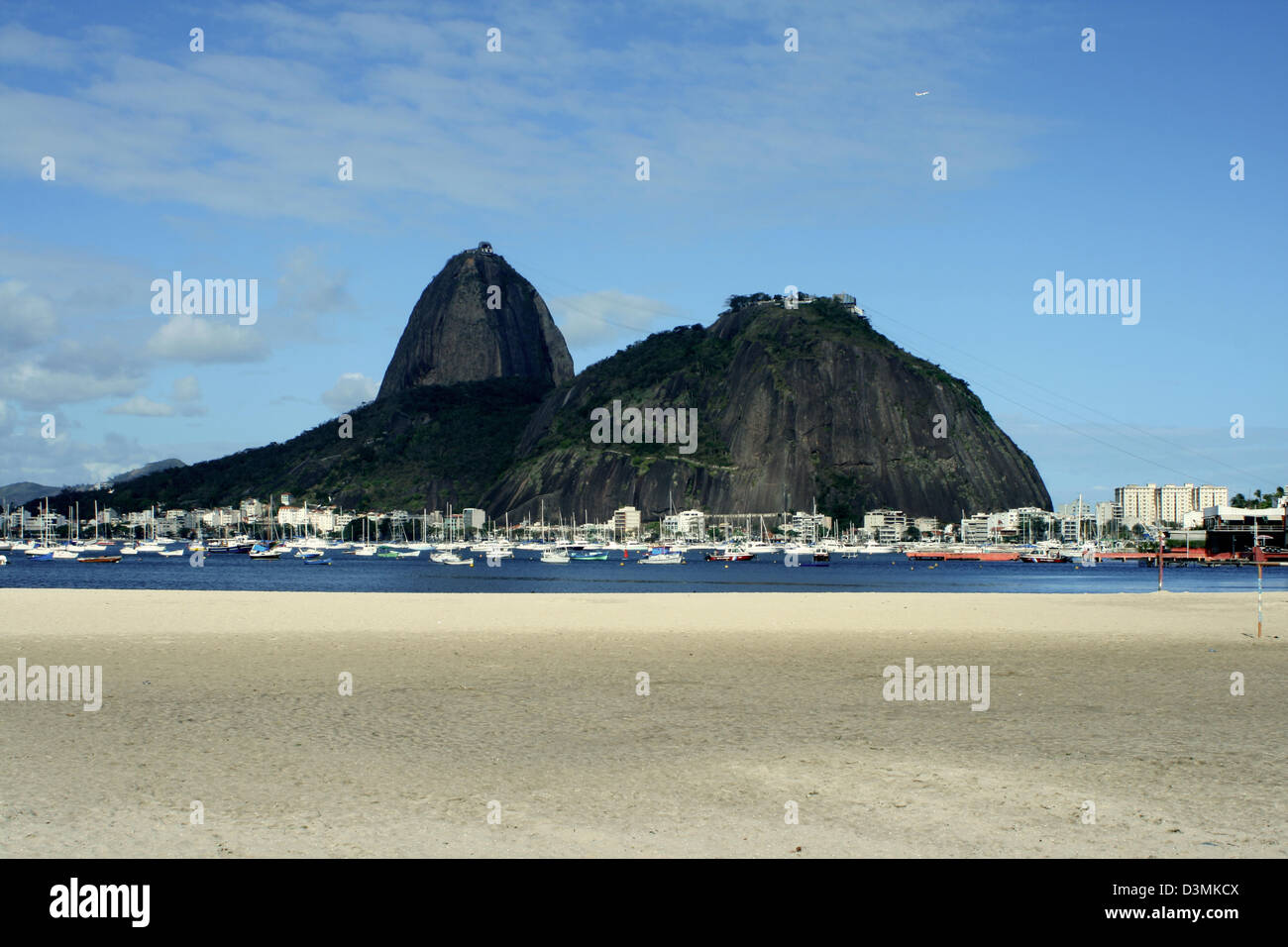 View of Sugar Loaf and Botafogo´s beach in Rio de Janeiro Stock Photo ...