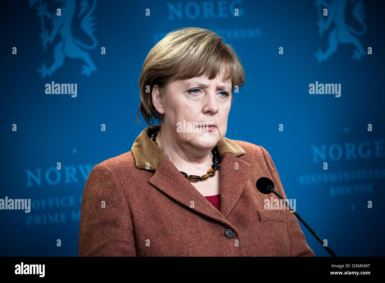 Oslo, Norway. 20th February 2013. German Chancellor Angela Merkel seen ...