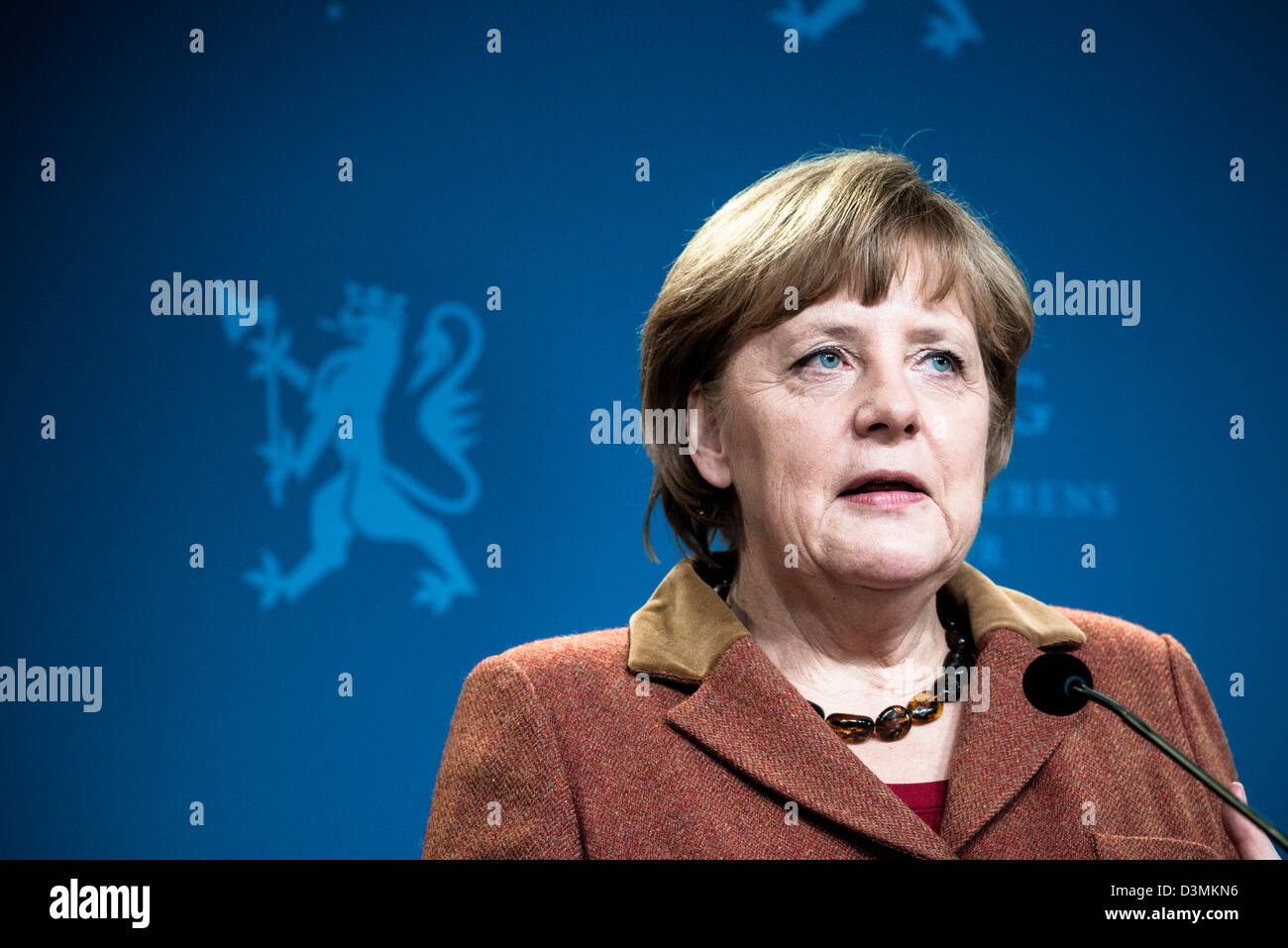 Oslo, Norway. 20th February 2013. German Chancellor Angela Merkel seen ...