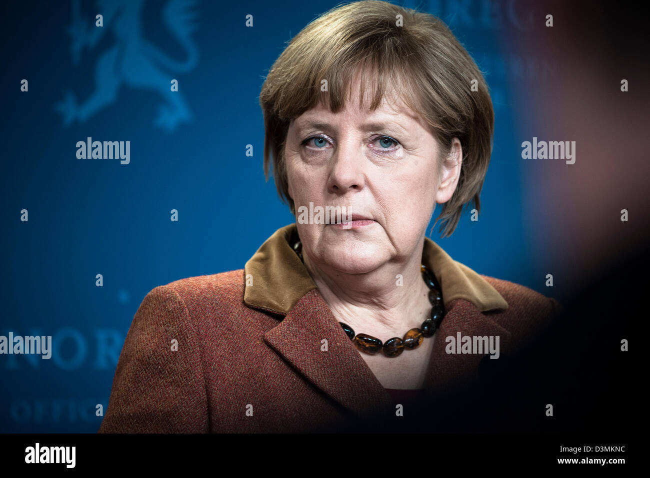 Oslo, Norway. 20th February 2013. German Chancellor Angela Merkel seen ...