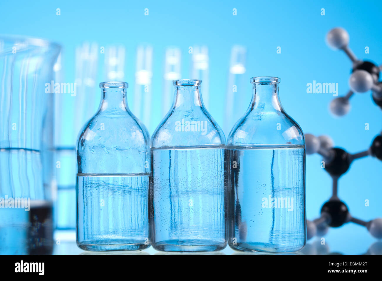 Molecular construction and laboratory glass Stock Photo - Alamy