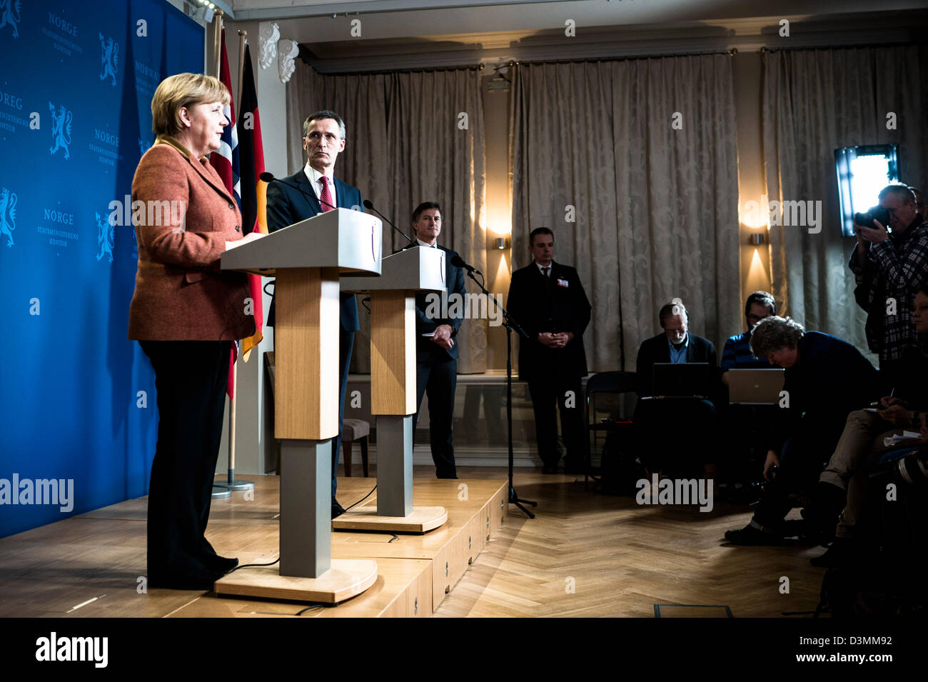 Oslo, Norway. 20th February 2013. German Chancellor Angela Merkel and ...