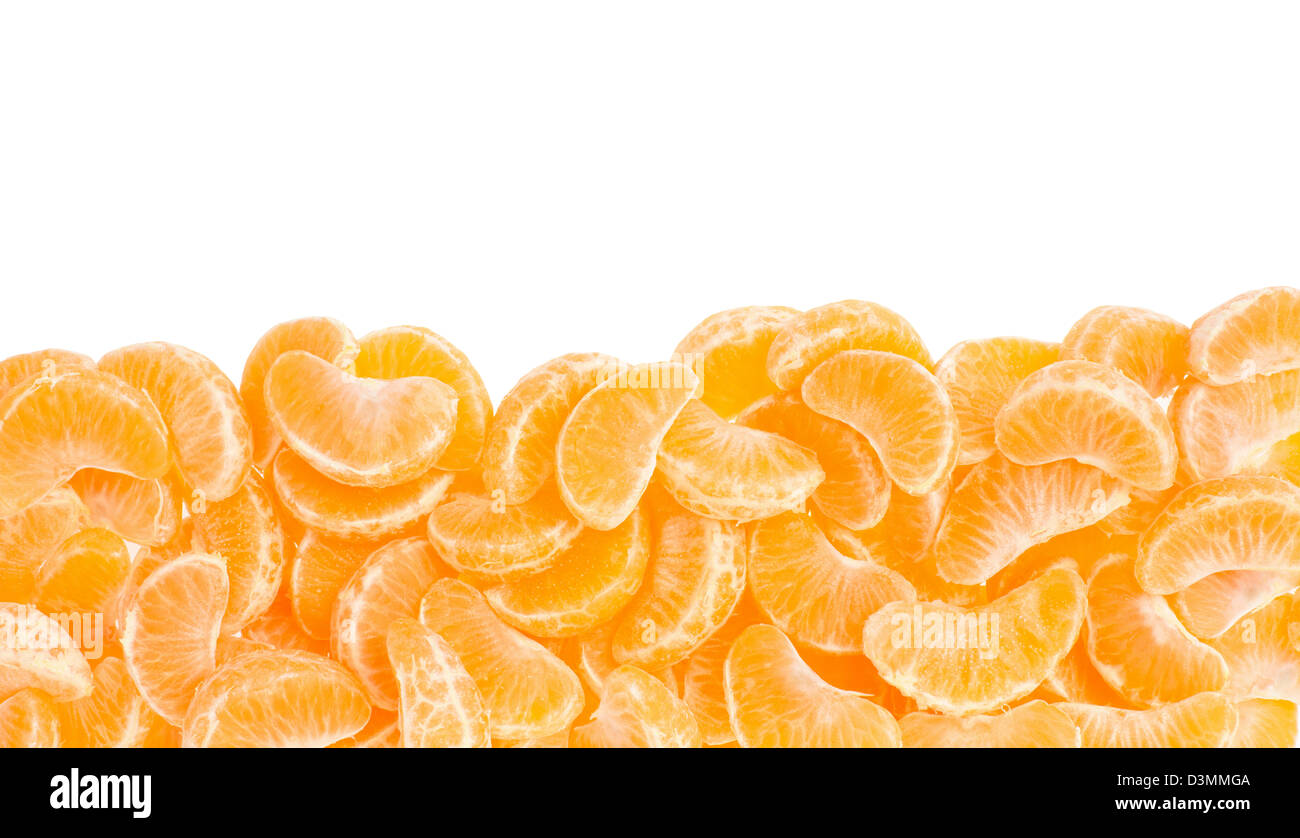 Tangerine segments frame border Stock Photo - Alamy