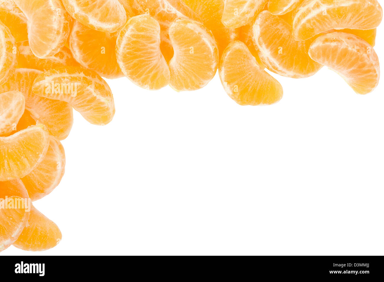 Tangerine segments frame border Stock Photo - Alamy