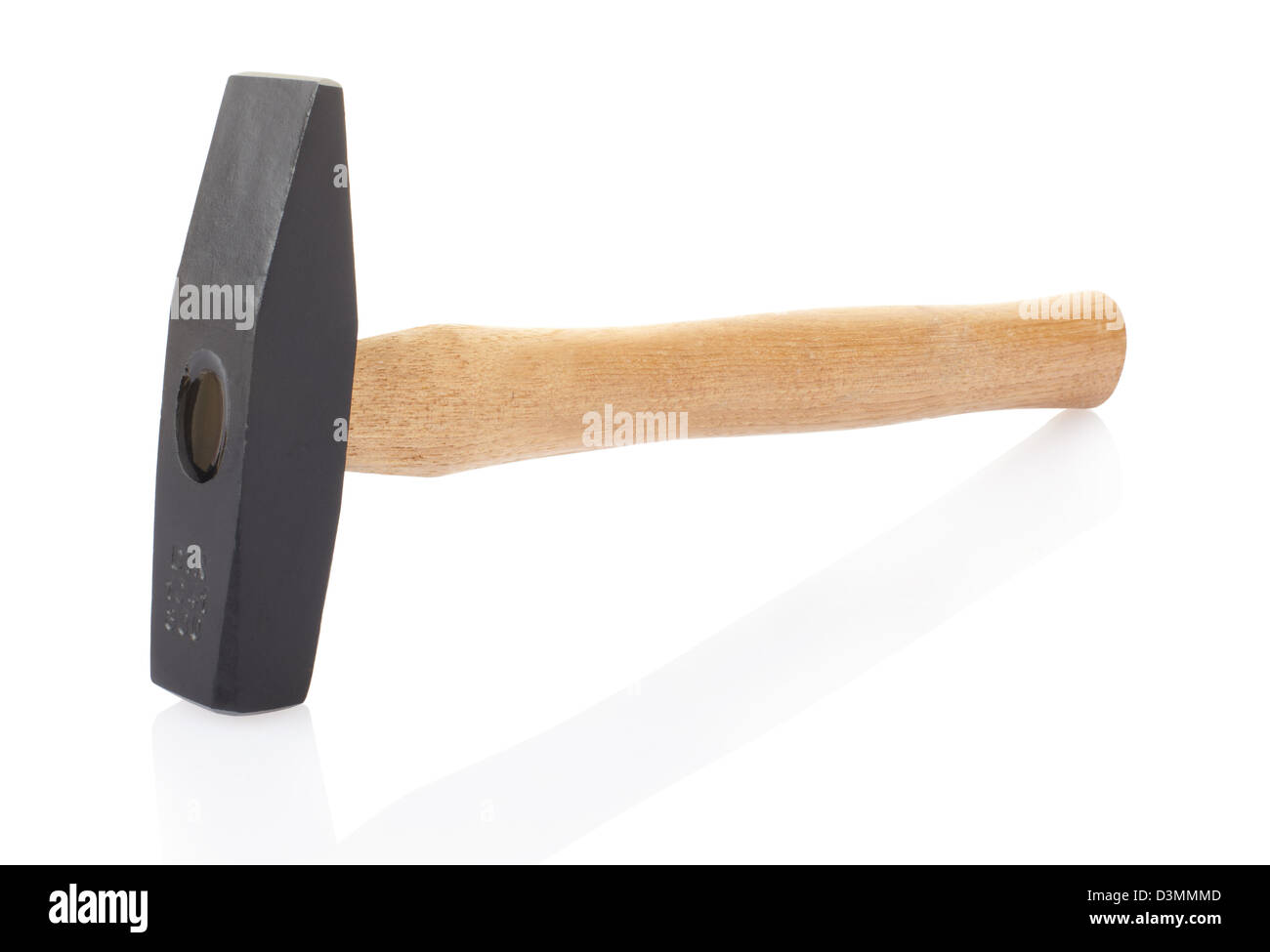 Hammer with wooden grip, perspective view Stock Photo - Alamy