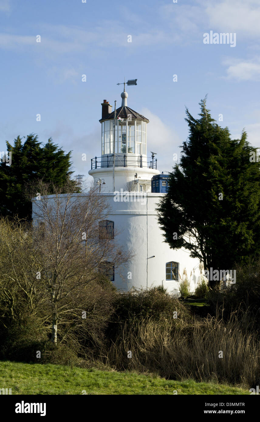 West Usk Lighthouse, Gwent Levels, Newport, Gwent, South Wales, United ...