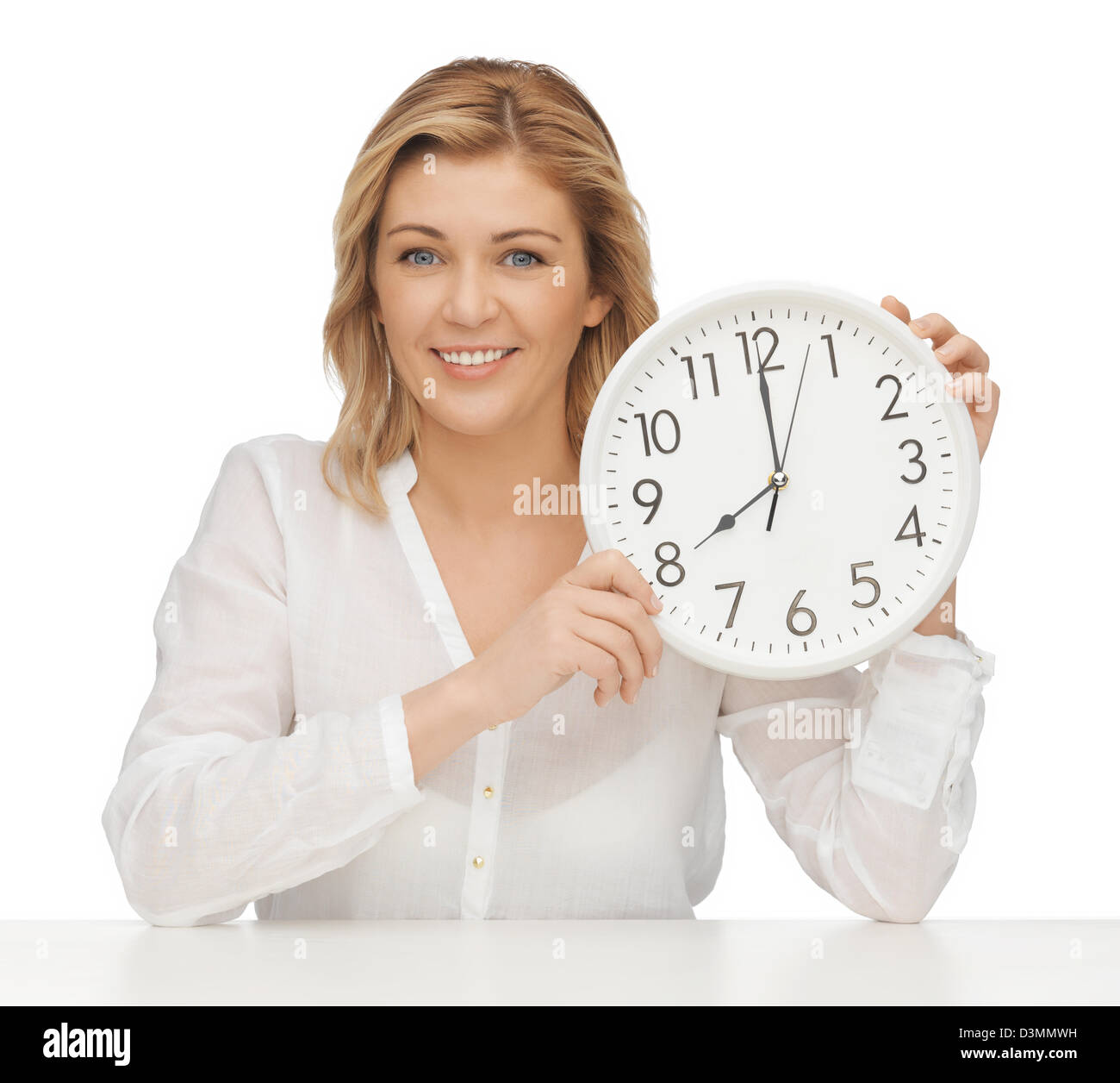 woman with clock Stock Photo - Alamy
