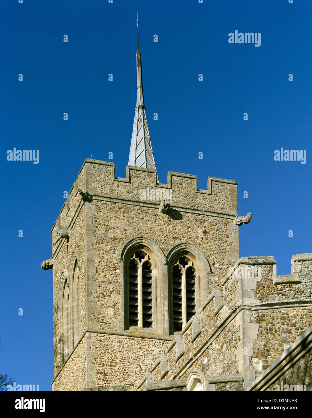 Tower and Steeple of St Bartholomew's Church Great Gransden Cambs Stock ...