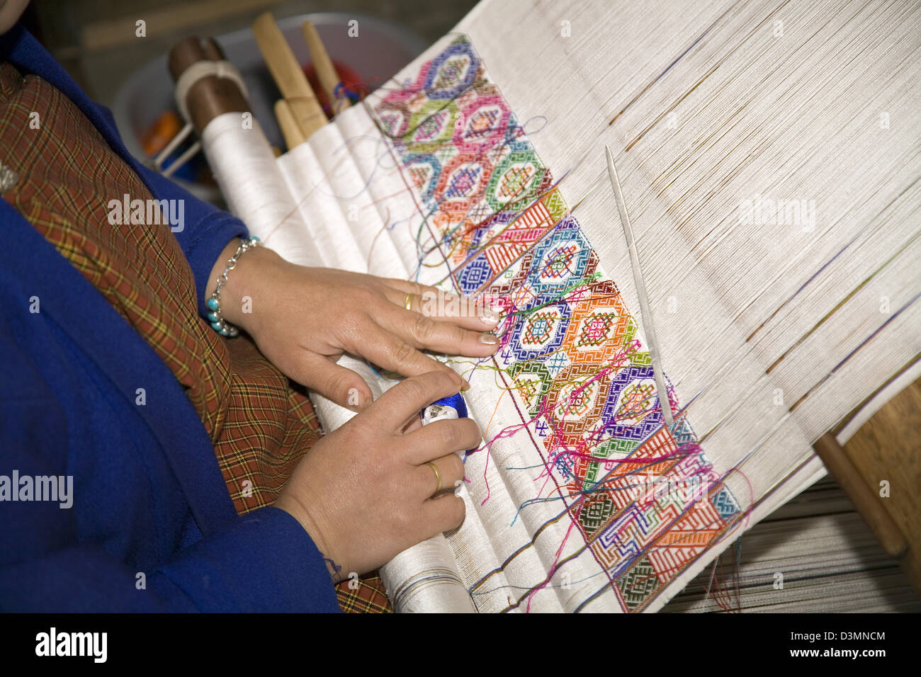 Weaver, Gagyel Lhundrup Weaving Center in Thimphu, Bhutan, Asia Stock ...