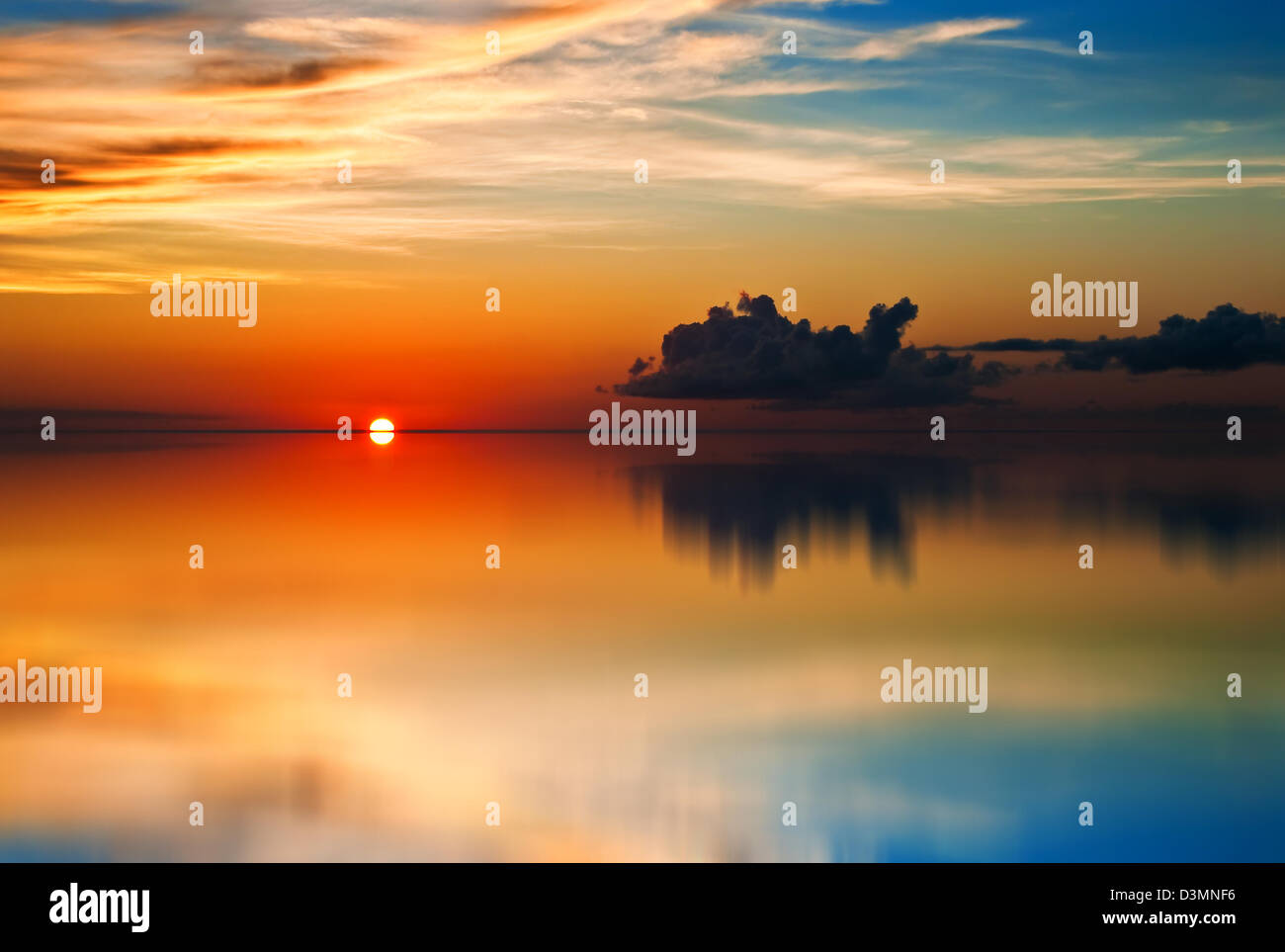 Sunset Tobago Trinidad sky sea water sun calm view Stock Photo - Alamy