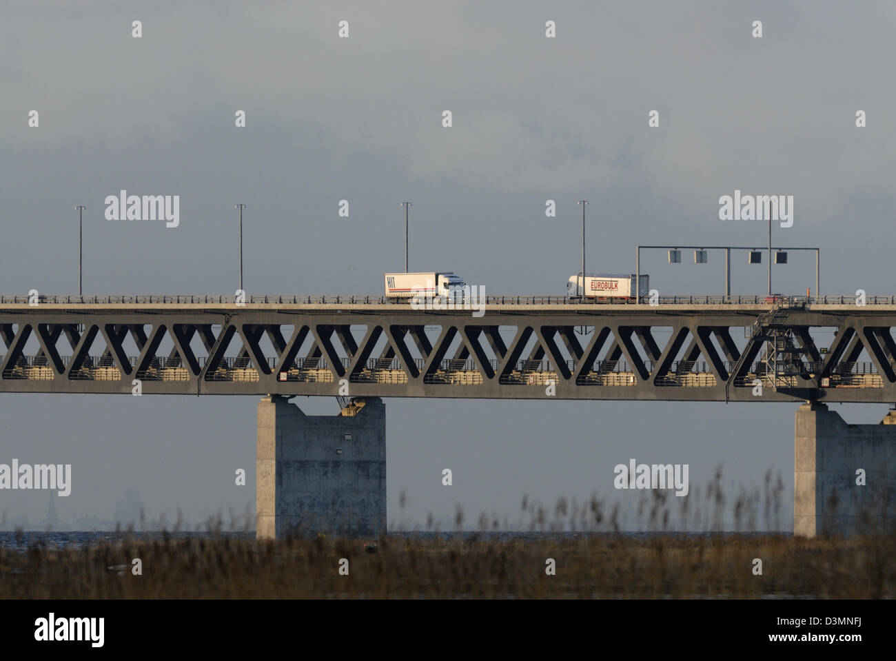 The Öresund Bridge between Scania Sweden and Copenhagen Denmark Stock ...