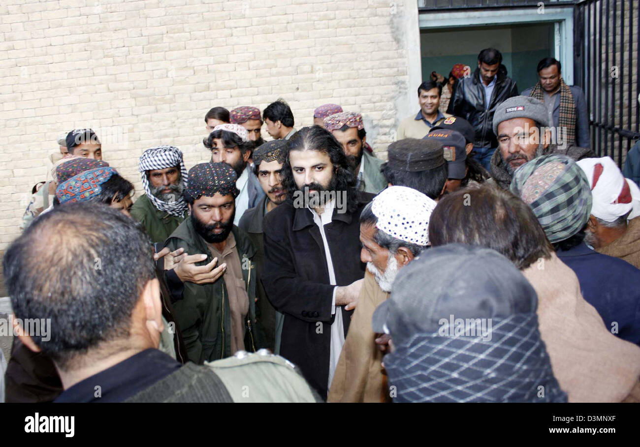 Jamhori Watan Party President, Shahzain Bugti is being welcomed by ...